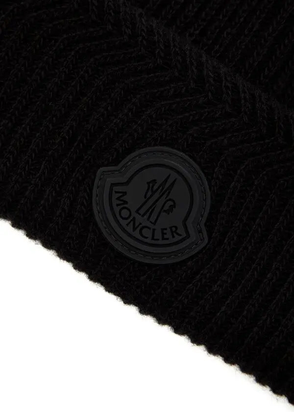 Moncler Ribbed Wool And Cashmere-blend Beanie