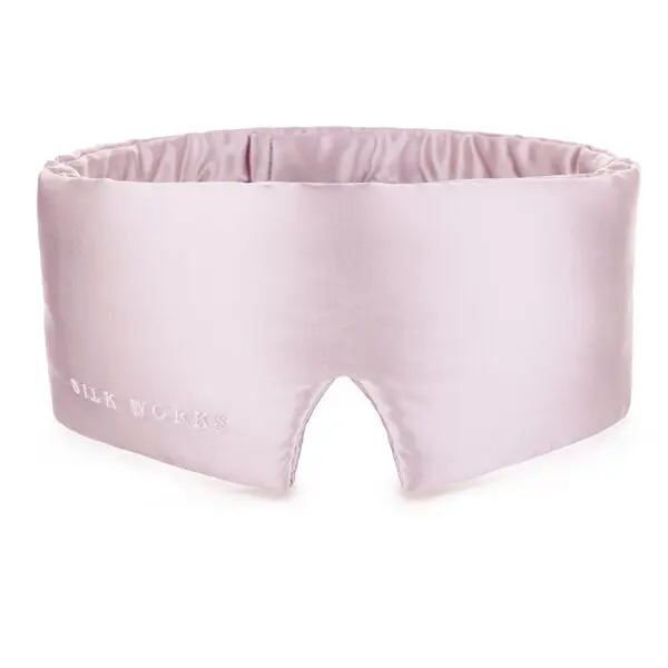 SILK WORKS Rose Quartz Eye Contouring Silk Sleep Mask - Pink