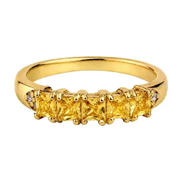 BELINDA JEWELZ Gold Citrine Princess Cut Ring - Gold/orange