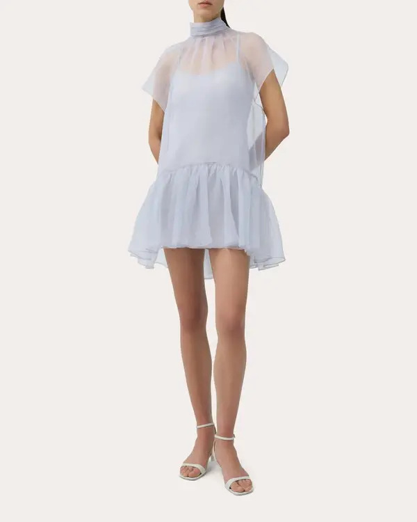 Simkhai Beaux Organza Drop-waist Mini Dress
