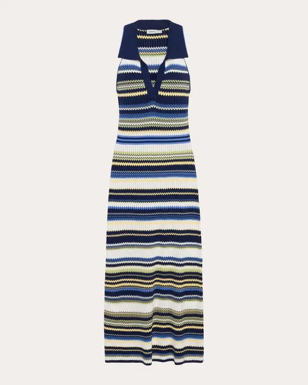 Simkhai Kerrin Chevron Knit Polo Dress