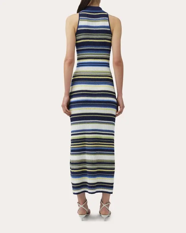 Simkhai Kerrin Chevron Knit Polo Dress