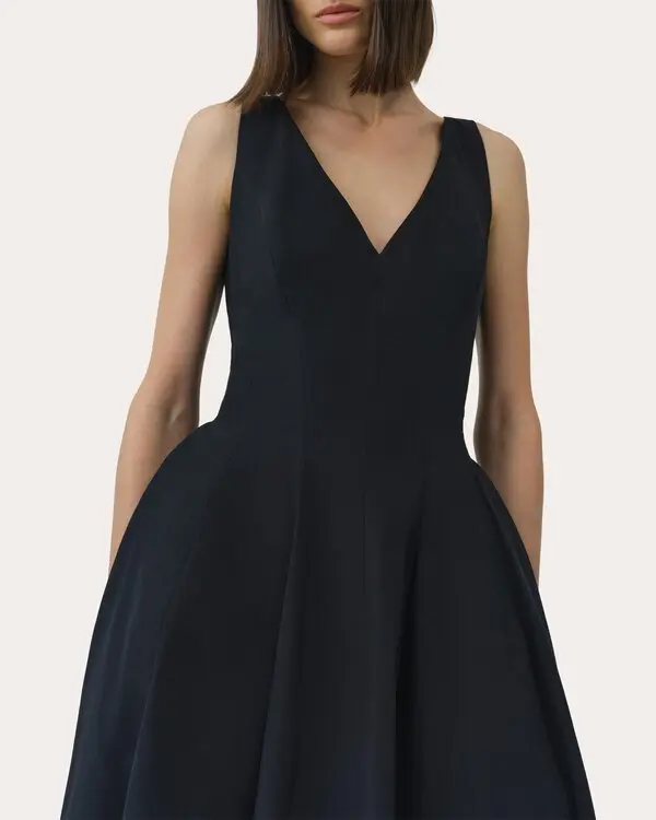 Simkhai Mira Faille Lace Fit & Flare Dress - Black