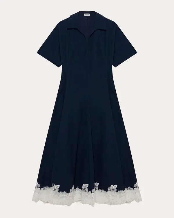 Simkhai Faille Lace Fit & Flare Dress