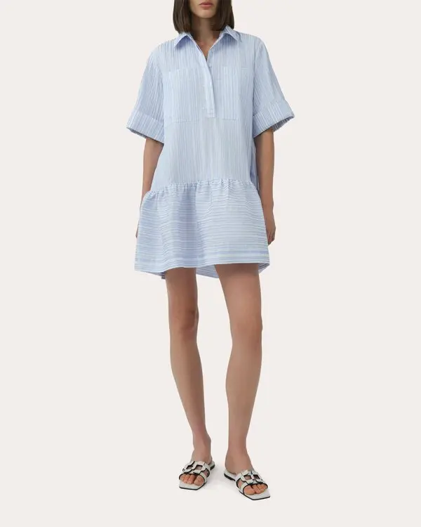 Simkhai Cris Stripe Drop-waist Shirt Dress