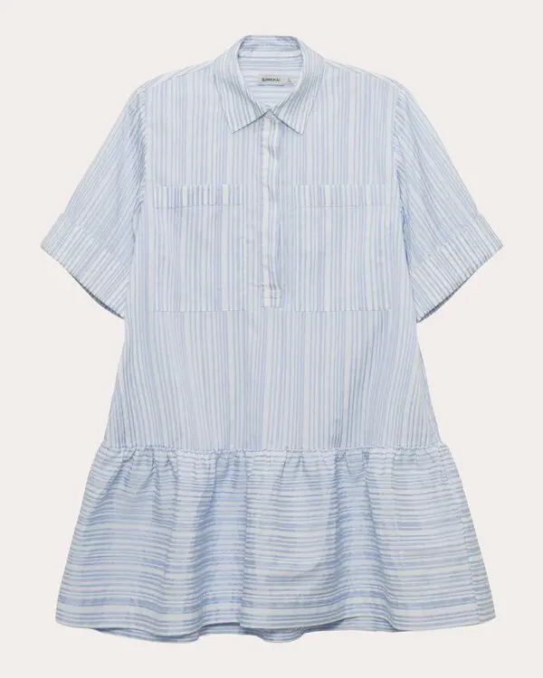 Simkhai Cris Stripe Drop-waist Shirt Dress