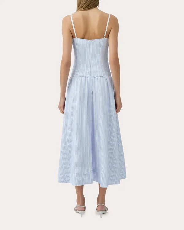 Simkhai Quinlin Stripe Bustier Midi Dress