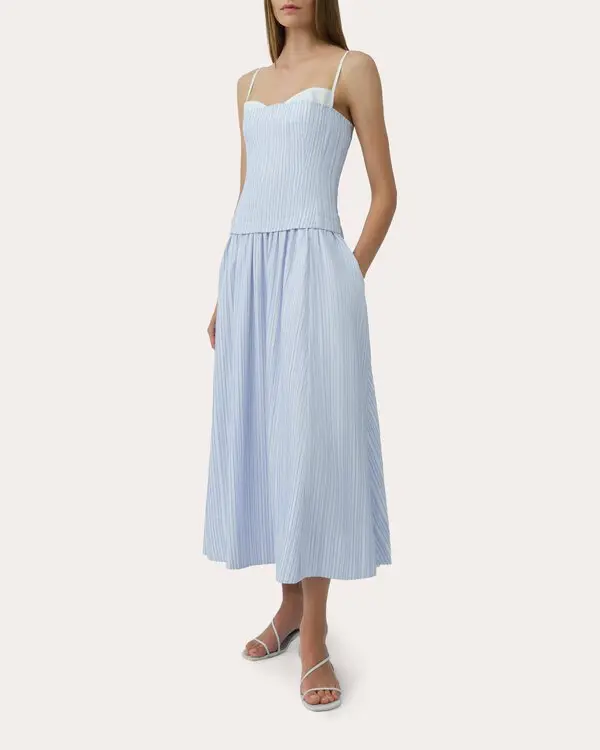 Simkhai Quinlin Stripe Bustier Midi Dress