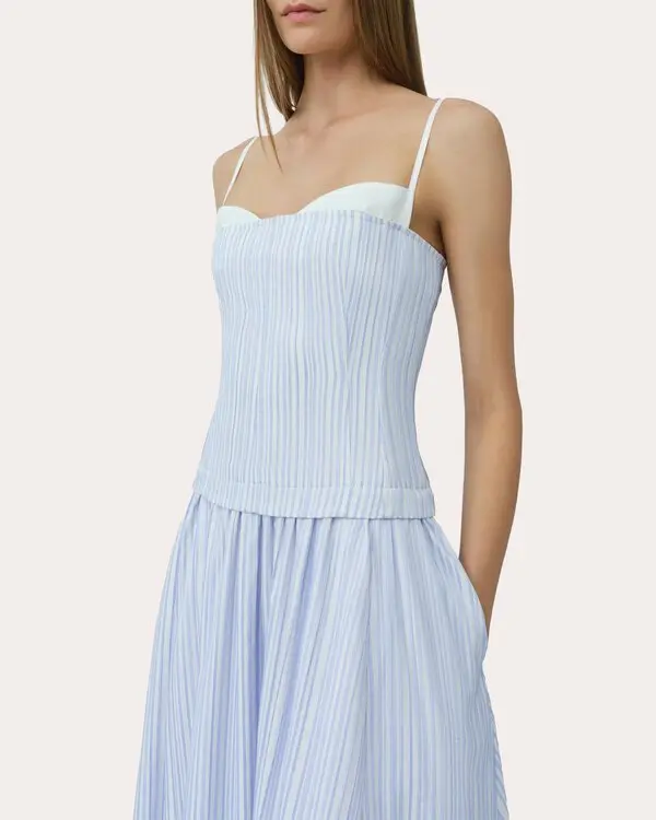 Simkhai Quinlin Stripe Bustier Midi Dress