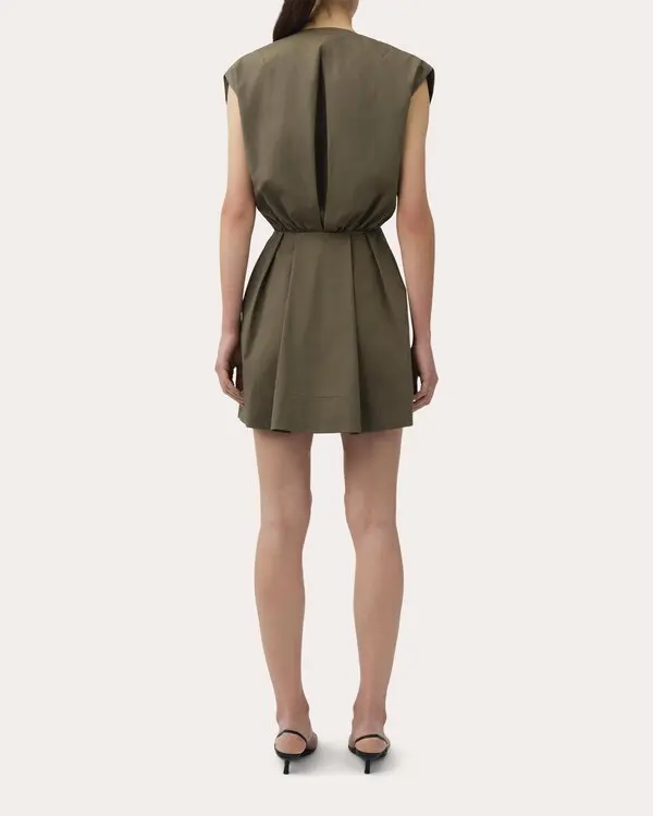 Simkhai Sefi Pleated Poplin Mini Dress