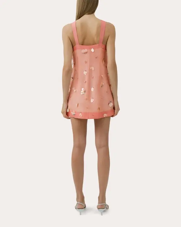 Simkhai Embellished Organza Mini Shift Dress