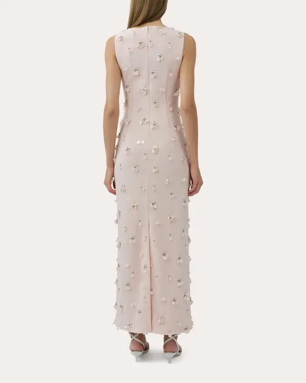 Simkhai Claudia Embellished Crepe Column Midi Dress - Pink