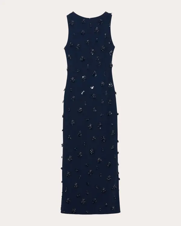 Simkhai Claudia Embellished Crepe Column Midi Dress - Blue