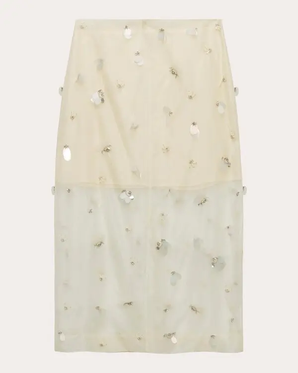 Simkhai Delilah Embellished Organza Midi Skirt