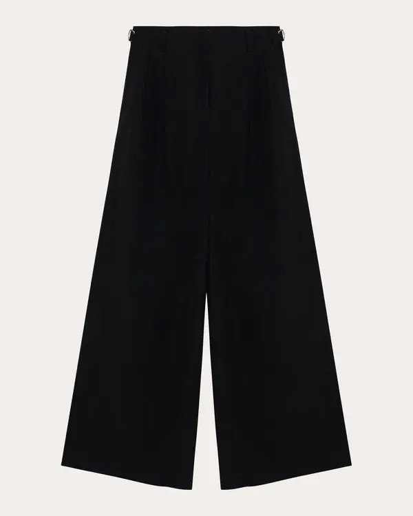 Simkhai Leroy Pleated Faille Wide-leg Pants