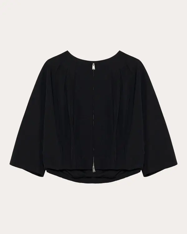 Simkhai Jess Pleated Faille Zip-up Jacket