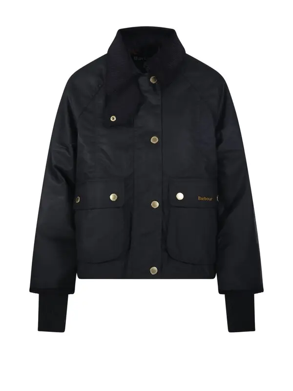 Barbour Cropped Beadnell Waxed Jacket - Black