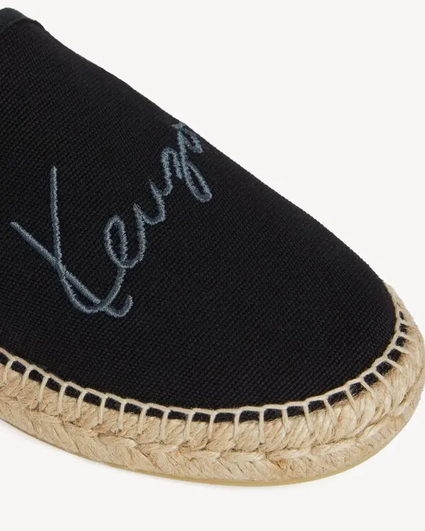 Kenzo Signature Espadrilles In Canvas - Black