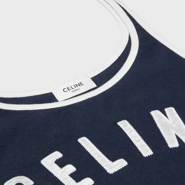 Celine Paris Cotton Jersey Tank Top