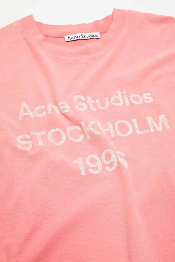 Acne Studios Sprayed 1996 Logo T-shirt - Tango Pink