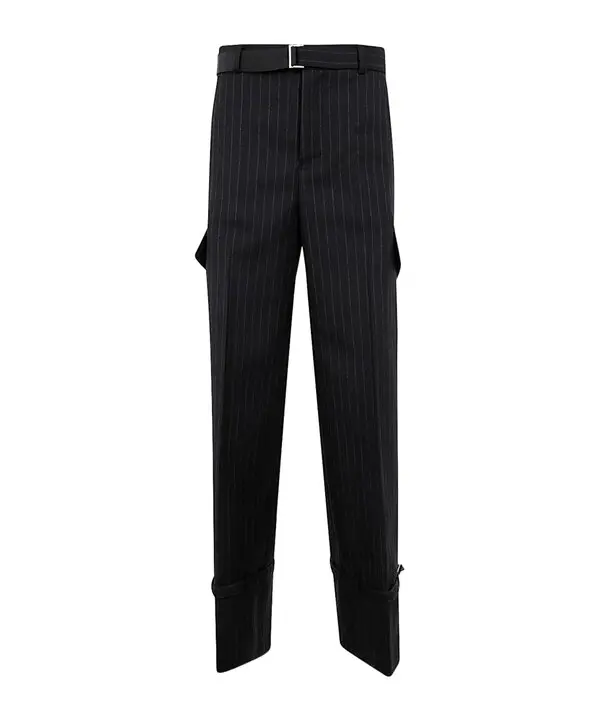 Sacai Striped Belted Trousers