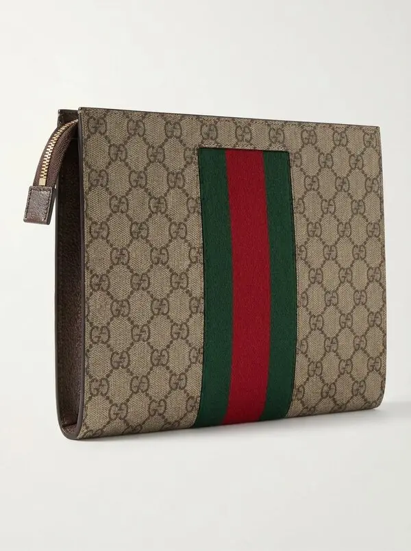 Gucci Web Gg Supreme Wash Bag - Green