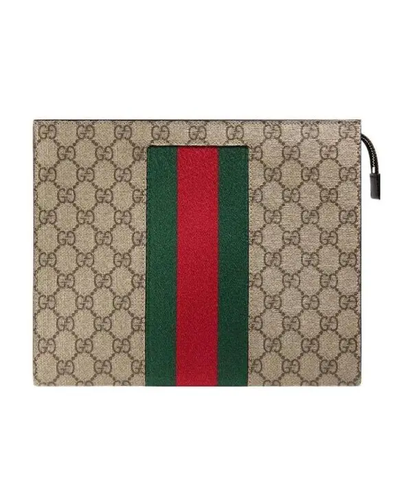 Gucci Web Gg Supreme Wash Bag - Green