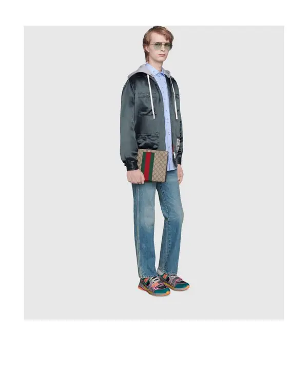 Gucci Web Gg Supreme Wash Bag