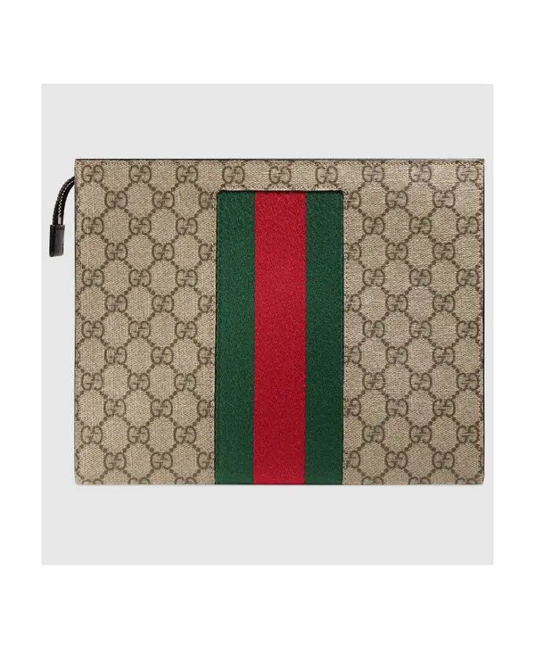 Gucci Web Gg Supreme Wash Bag