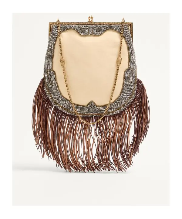 Valentino Garavani Embroidered Tassel Shoulder Bag
