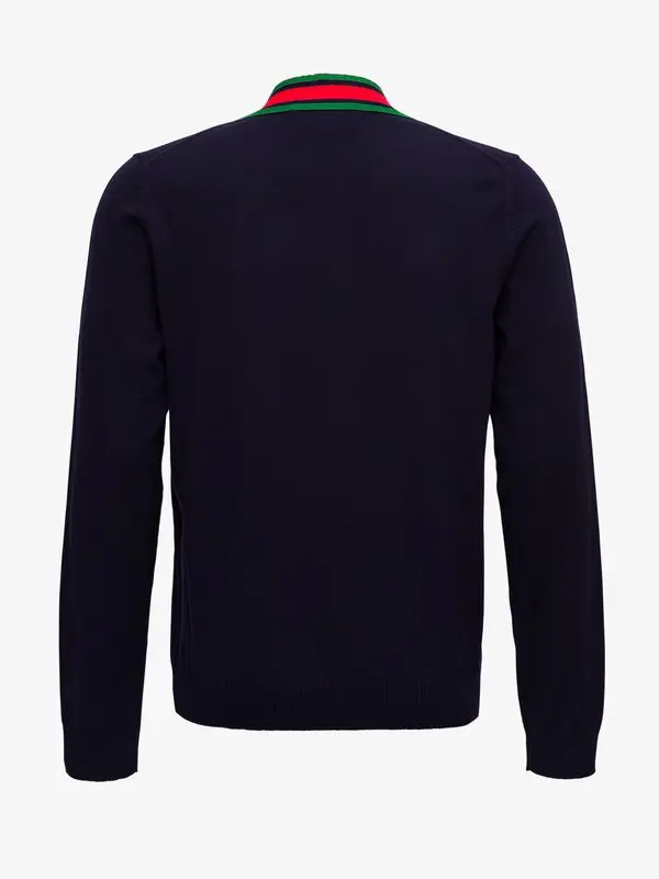 Gucci Wool Knitted Cardigan With Classic Stripes