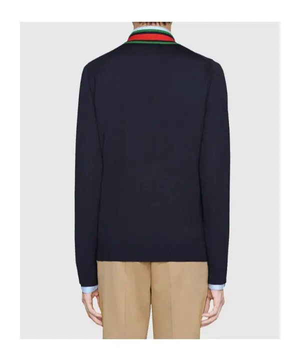 Gucci Wool Knitted Cardigan With Classic Stripes