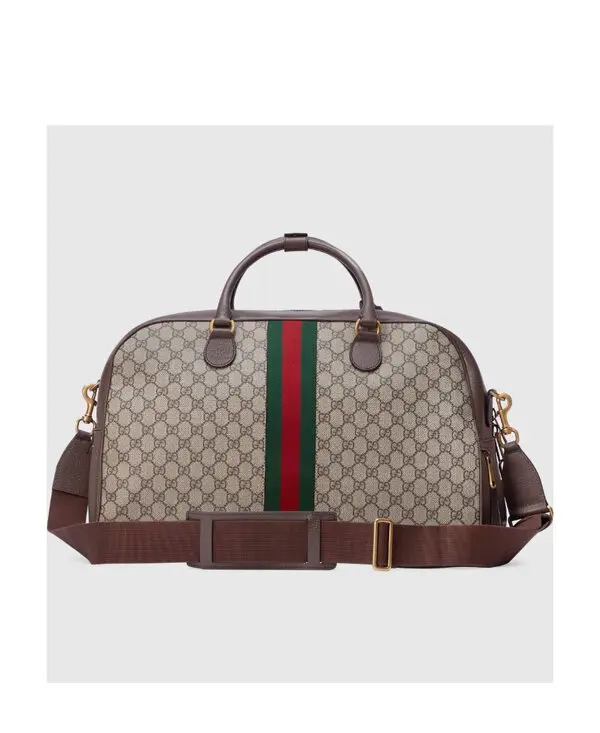 Gucci Gg Supreme Web Band Duffle Bag