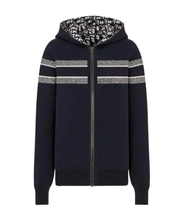 Dior Reversible Zipped Cardigan With Hood