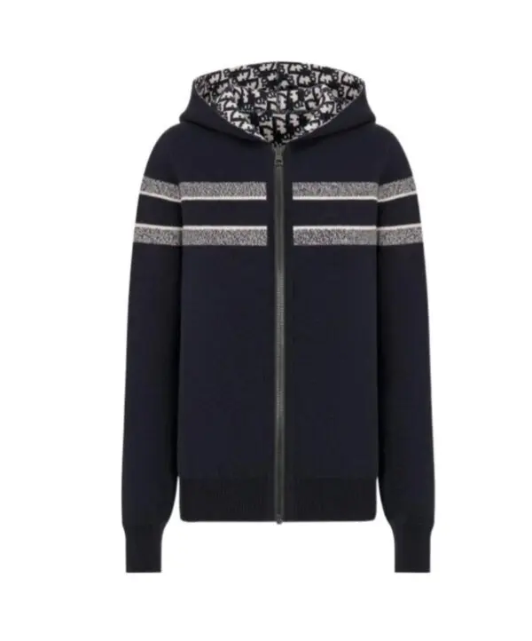 Dior Reversible Zipped Cardigan With Hood