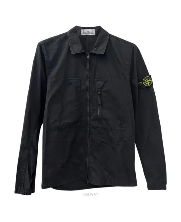 Stone Island Logo-patch Shirt Jacket - Black