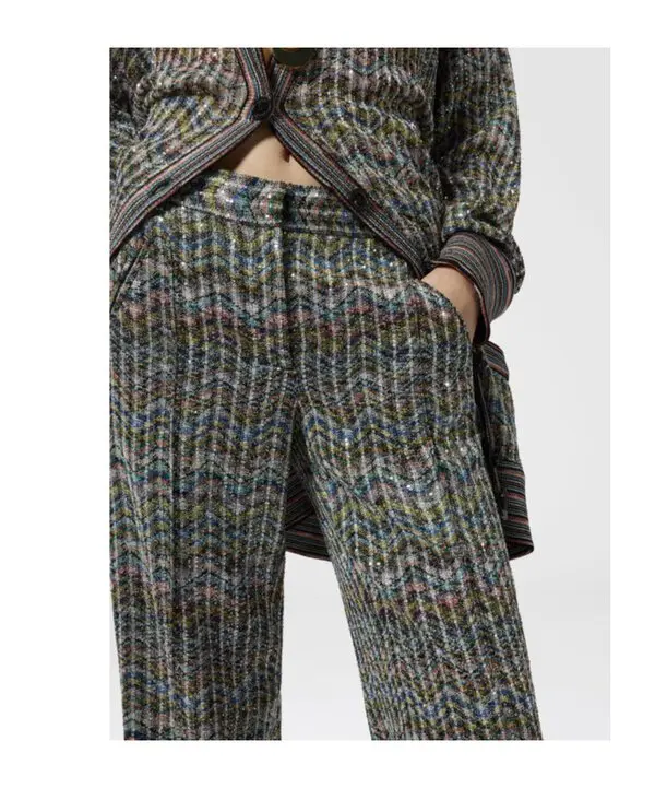 Missoni Zigzag-knit Sequin-embellished Trousers