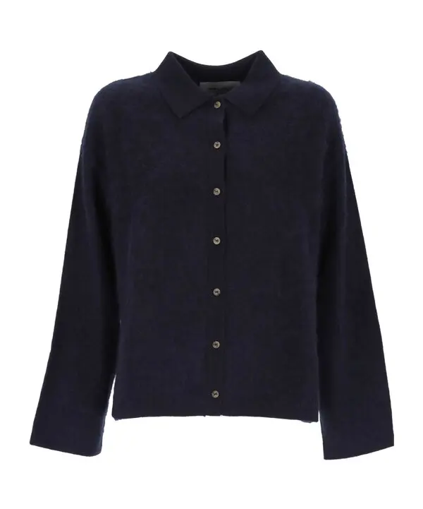 Soft Goat Long-sleeved Knitwear - Navy Blue