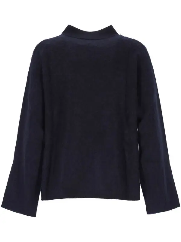 Soft Goat Long-sleeved Knitwear With Button Closure