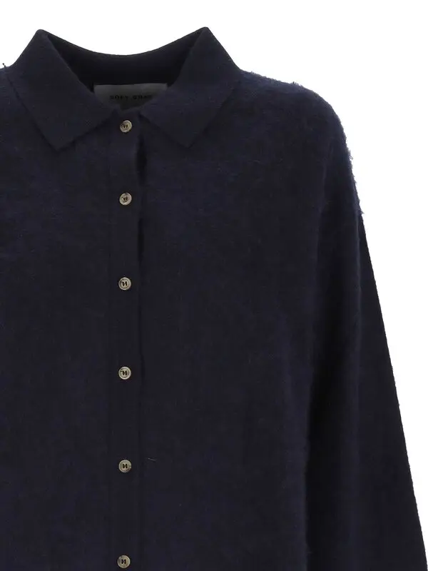 Soft Goat Long-sleeved Knitwear With Button Closure