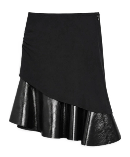 IRO PARIS Leather Ruffle Skirt - Black