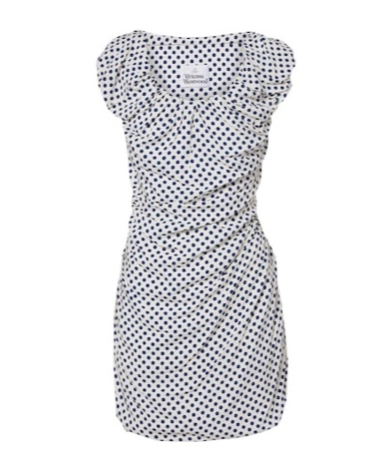 VIVIENNE WESTWOOD Ginnie Amber Draped Polka-dot Minidress - Blue