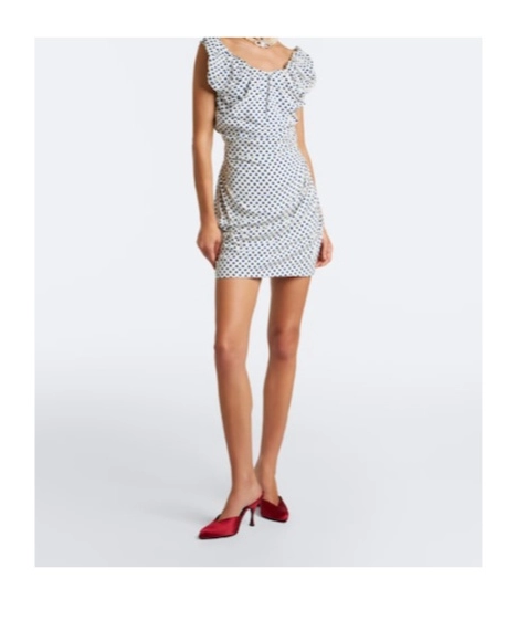 VIVIENNE WESTWOOD Ginnie Amber Draped Polka-dot Mini Dress