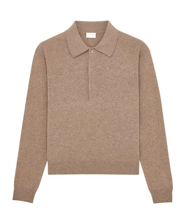 Saint Laurent Long-sleeved Polo Shirt - Taupe
