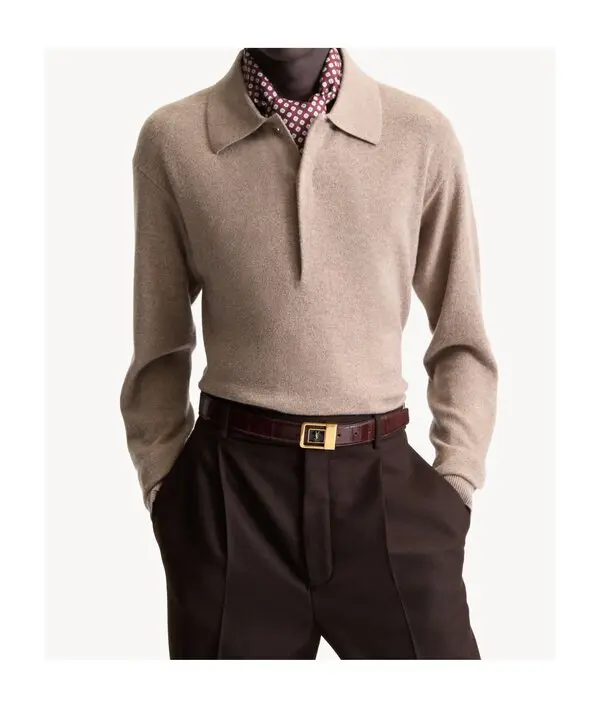Saint Laurent Long-sleeved Polo Shirt