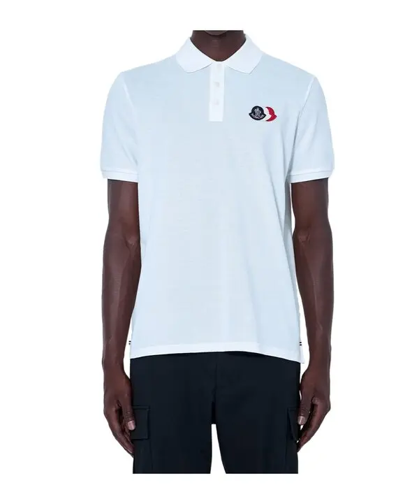 Moncler Logo Patch Piquet Polo Shirt