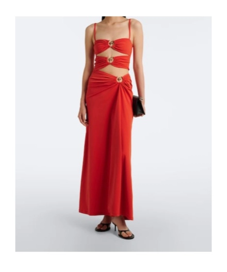 Christopher Esber Orbit Gathered Cutout Maxi Dress