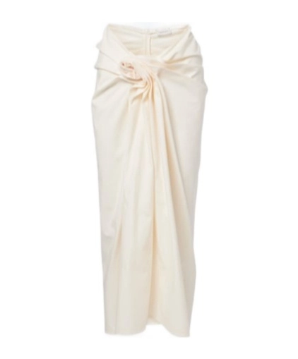 Magda Butrym Draped Cotton Maxi Skirt - White