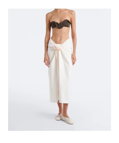 Magda Butrym Draped Cotton Maxi Skirt - White