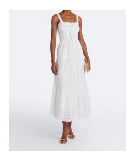 Ulla Johnson Constance Broderie Anglaise Midi Dress - White